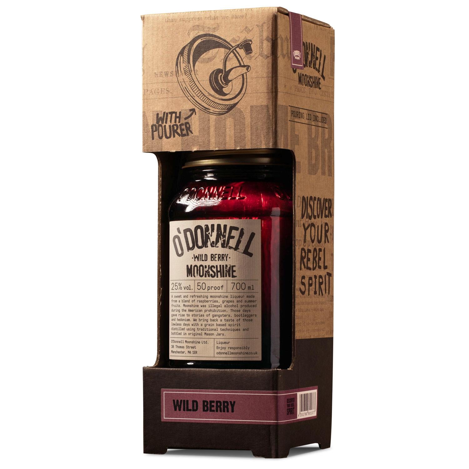O'Donnell Moonshine Wild Berry With Pouring Lid | Next Day Delivery