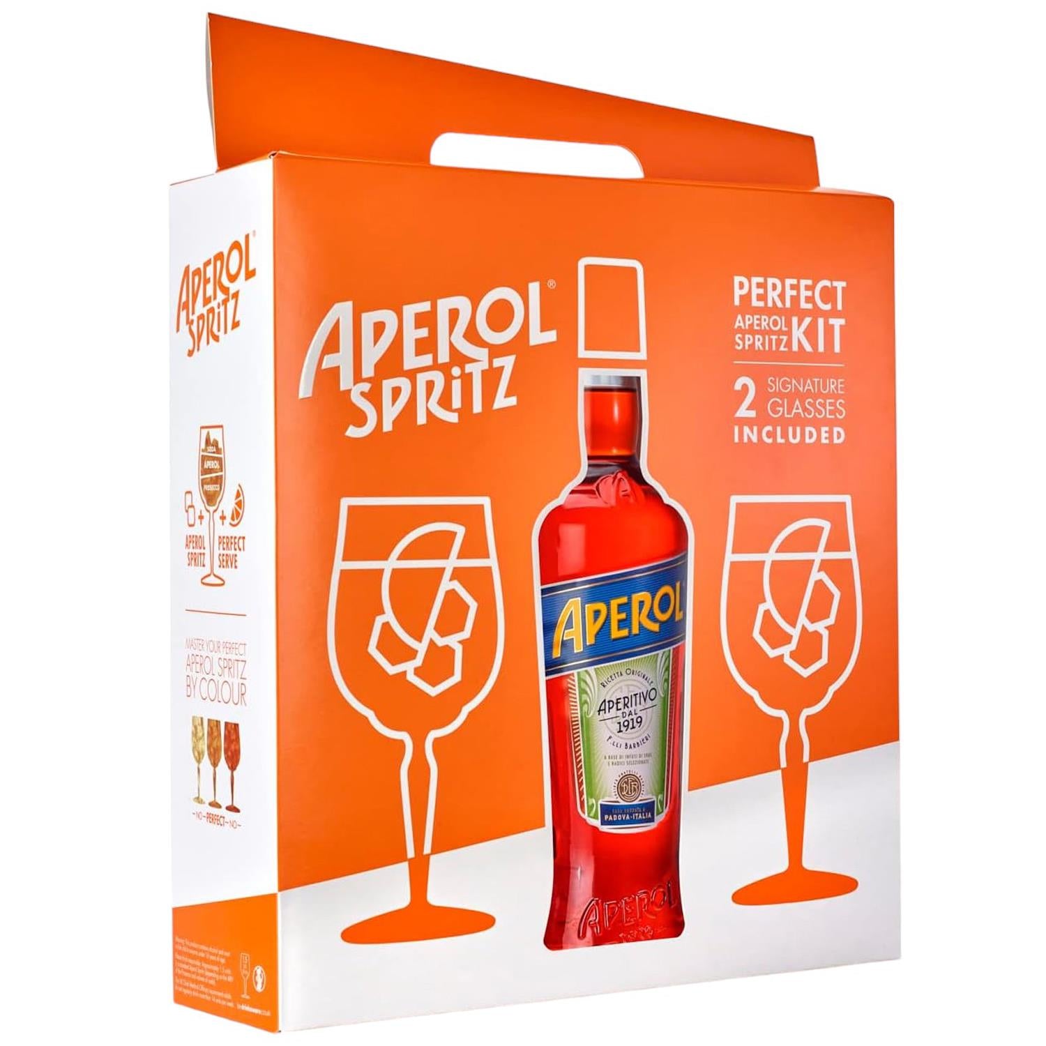 Aperol Spritz Gift Pack Including Aperol & 2 Aperol Spritz Glasses ...