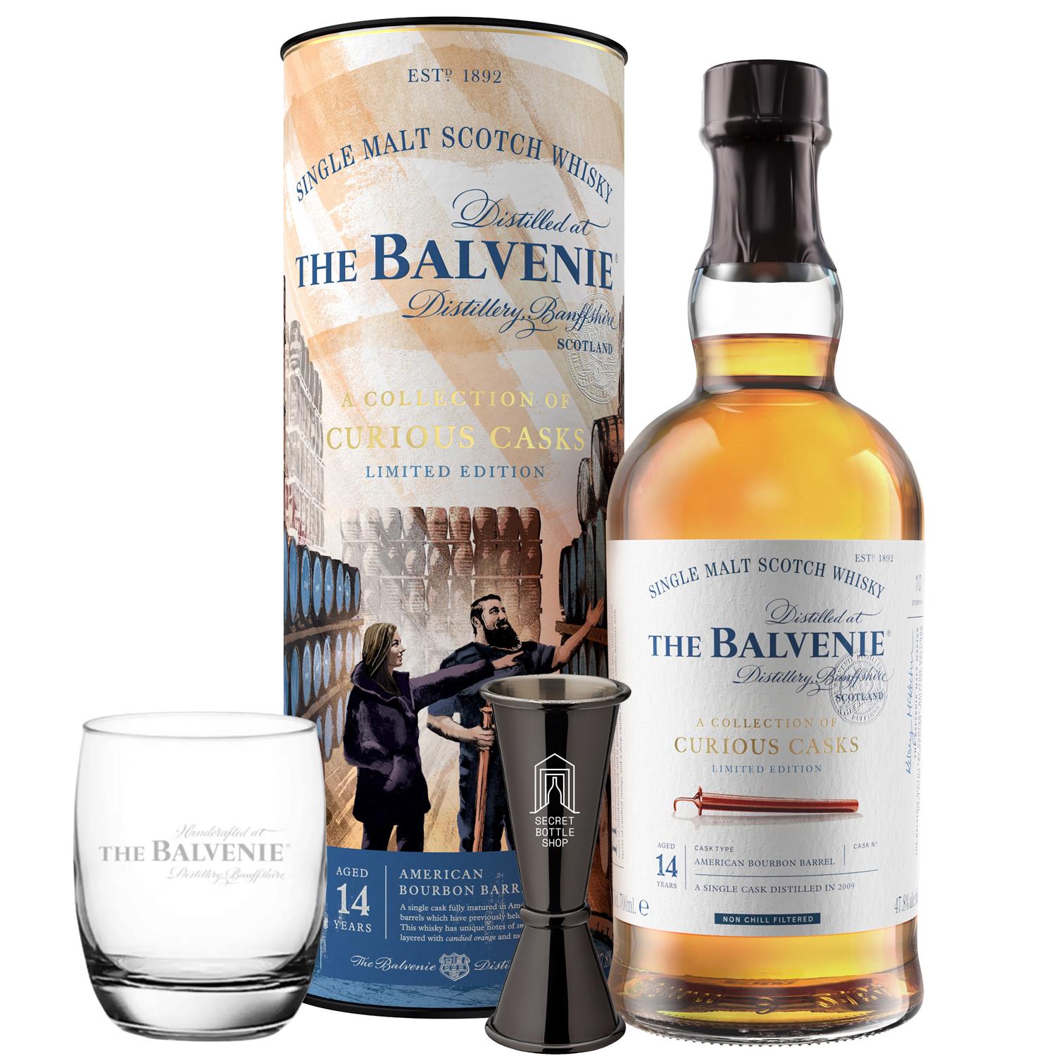Balvenie 14 Year Old American Bourbon Barrel Whisky Glass & Jigger Gift Set