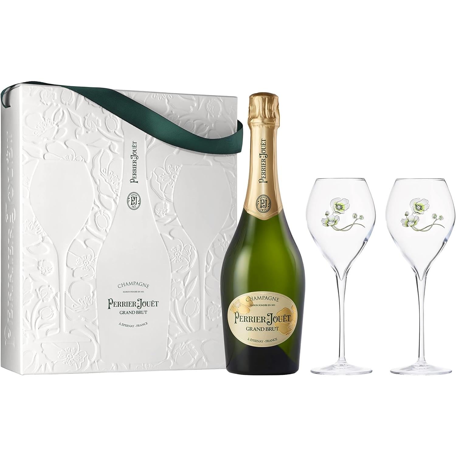 Perrier Jouet Grand Brut NV Champagne Two Glass Gift Set | Next Day ...